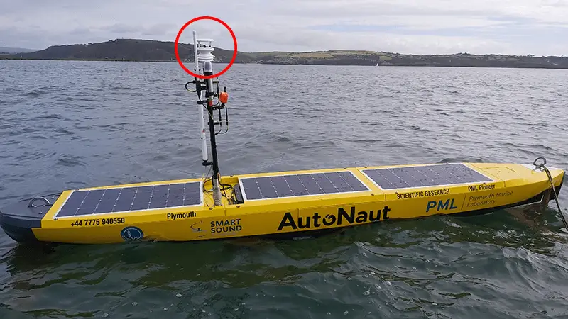 Smartsound AutoNaut, scientific research vessel, equipped with ...